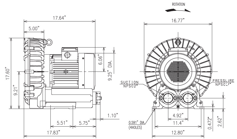Item # VFZ701A-7W, Ring Compressor Blower - 60 Hz On Jamieson Equipment ...