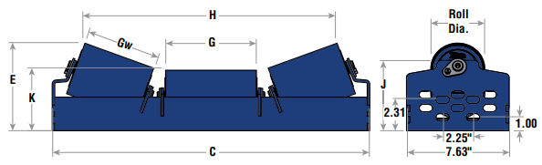 CEMA C Steel Channel Inset Idlers On Jamieson Equipment Co., Inc.