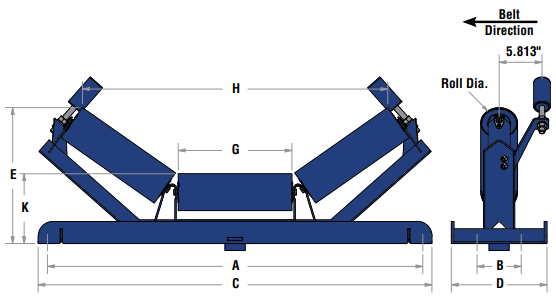 CEMA C Equal Steel Idler Self-Aligners On Jamieson Equipment Co., Inc.