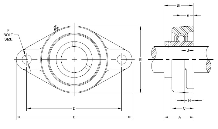 Item # 19401203, UCFL Series Mounted Ball Bearing 2-Bolt Flange On ...