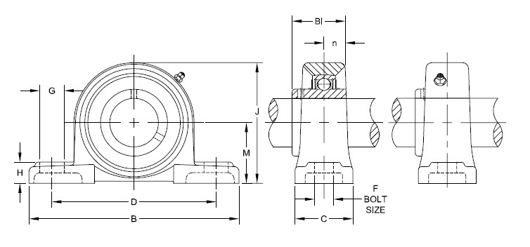 Item # 19421100, UCP 200 Series Mounted Ball Bearing 2-Bolt Pillow ...